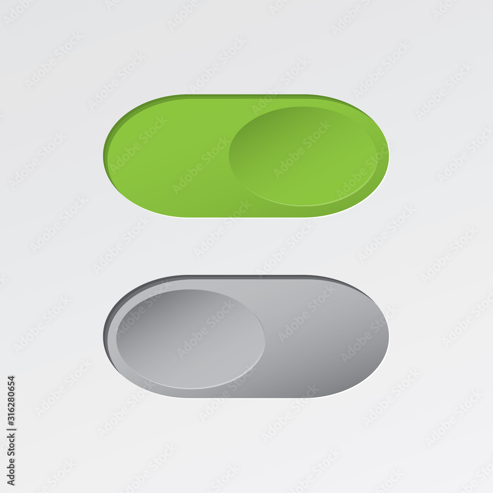On and Off Blank Toggle Switch Ellipse Shape Debossed Buttons Modern ...
