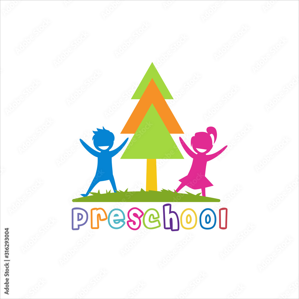 Preschool Logo Design Stock Images Stock Vector | Adobe Stock