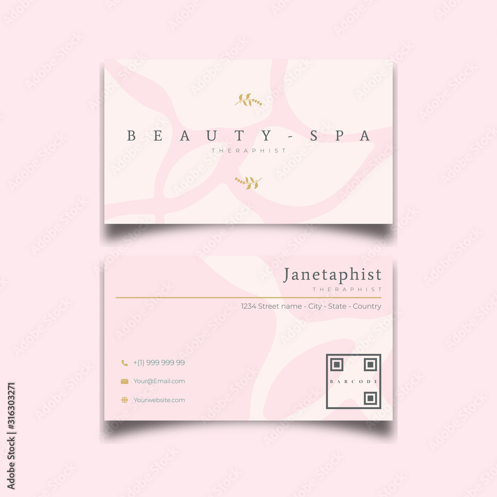 Beauty Pink Spa Minimalist Template Stock Vector | Adobe Stock