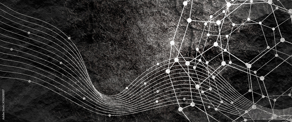 Technology, chemistry and science banner design template. Molecule and ...