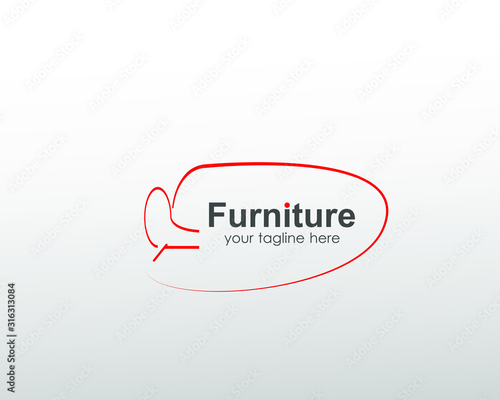 abstract furniture logo, with art lines. modern templates. for company ...