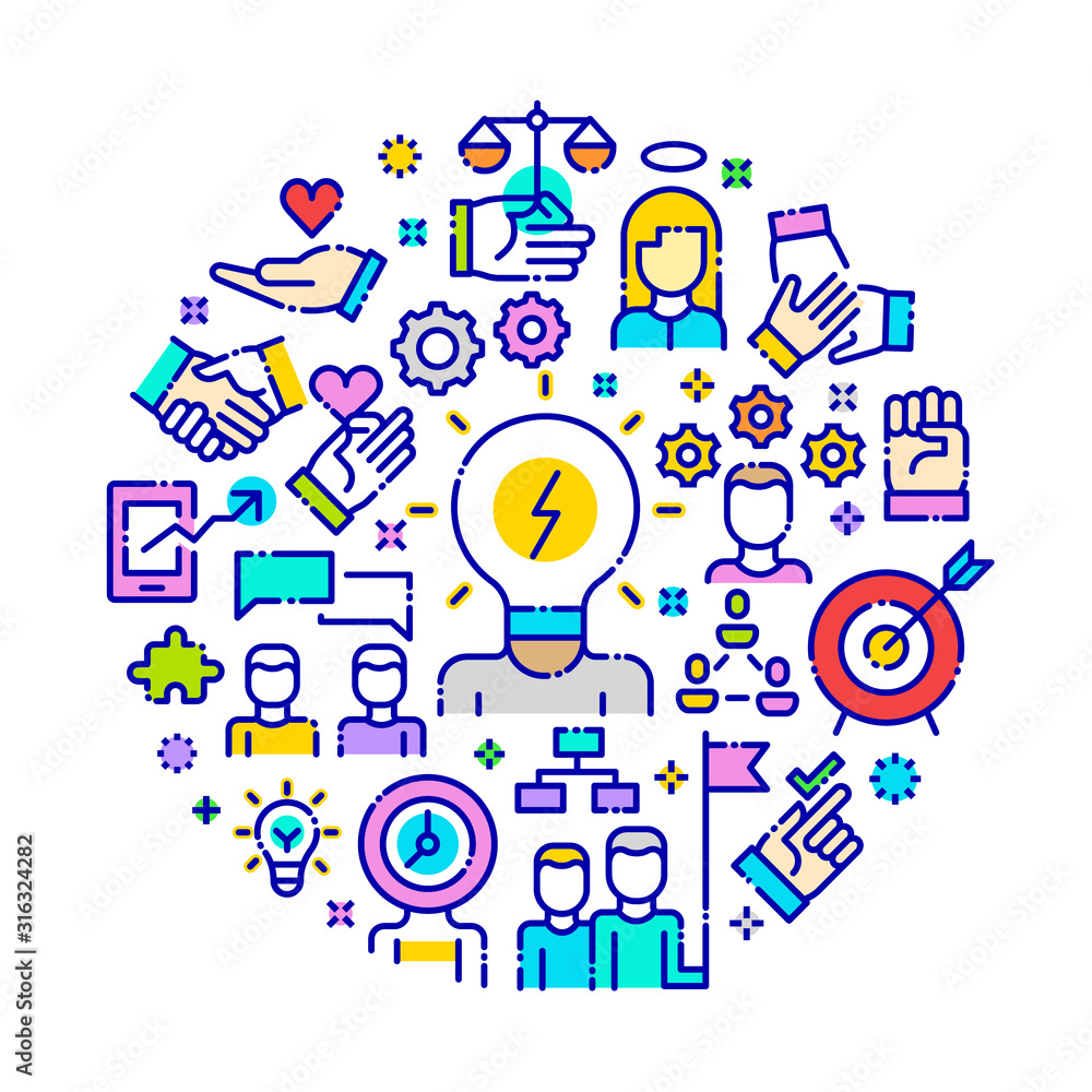 Work Ethics Vector Illustration Concept. Stock Vector | Adobe Stock