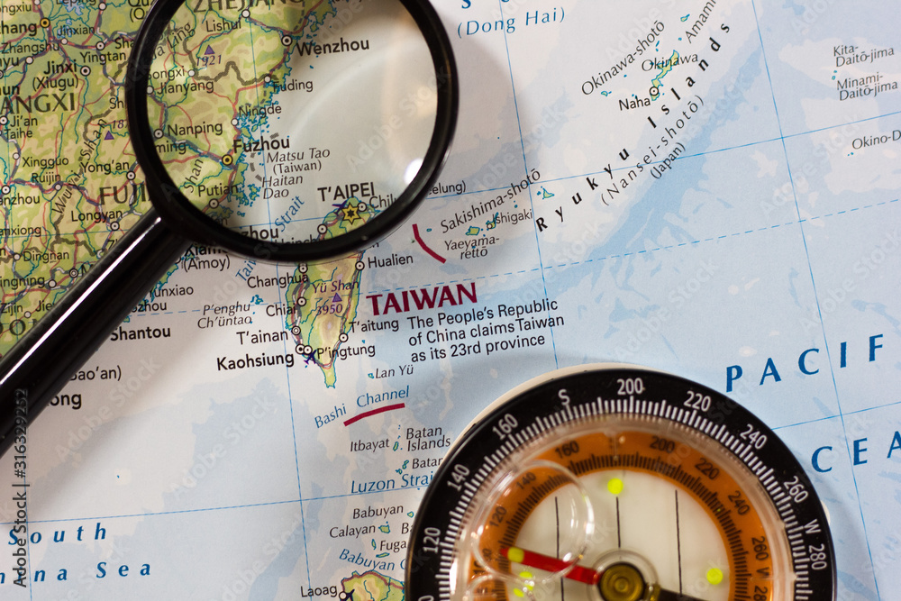 Taiwan on the map of the world. Stock Photo | Adobe Stock