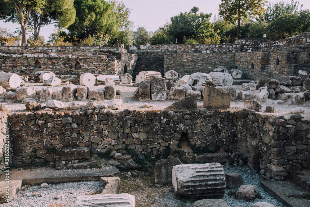 Halicarnassus Mausoleum in Bodrum,Turkey.Ruins of wonder of seven ...