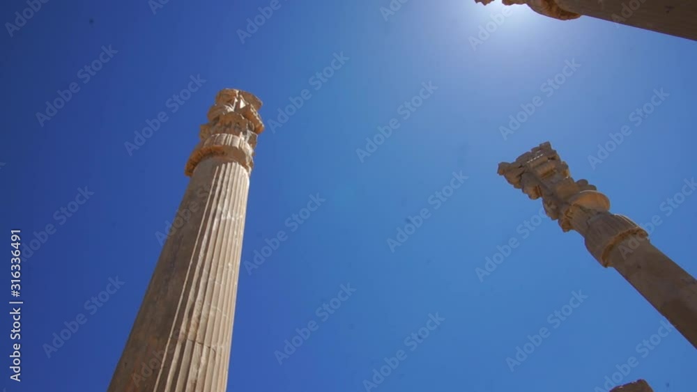 Panning left up | Persepolis Hall of One Hundred Pillars | Ancient ...