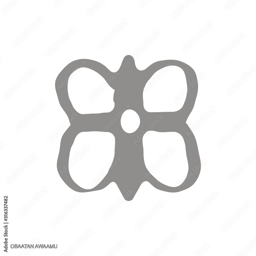 Vector monochrome icon with Adinkra symbol Obaatan Awaamu Stock Vector ...