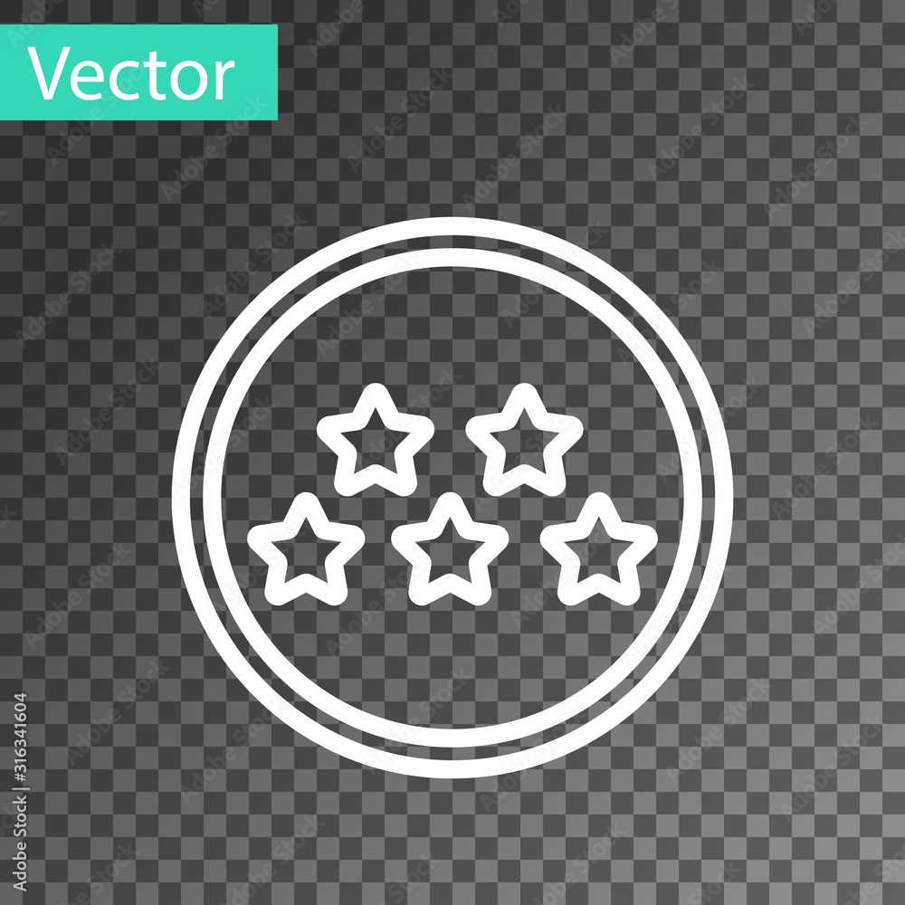 White line Five stars customer product rating review icon isolated on ...