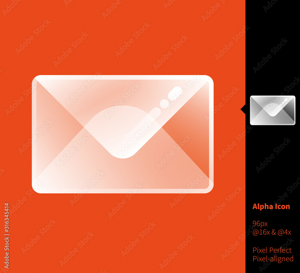 Mail alpha icon - vector illustrations for branding, web design ...