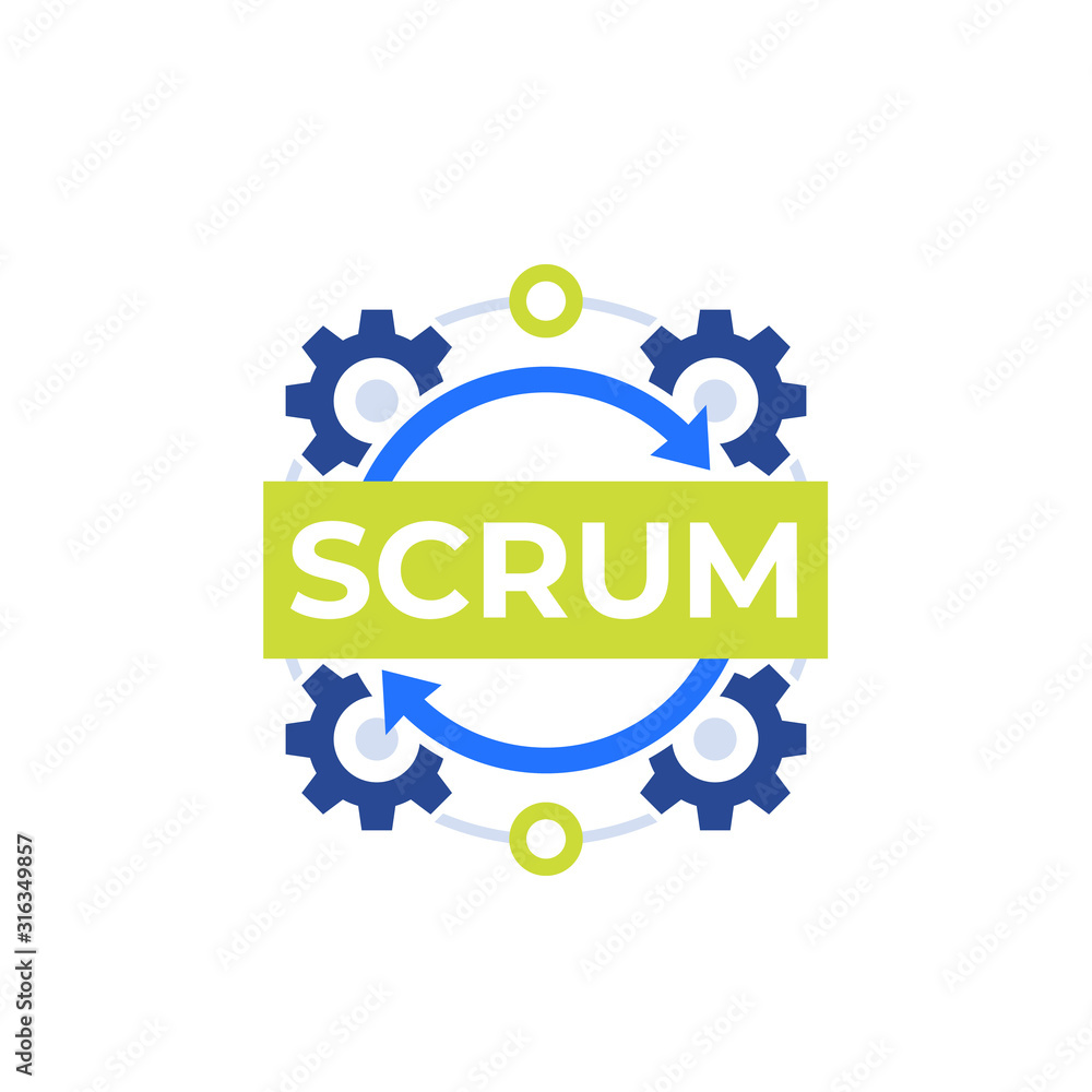 Scrum process, development methodology vector icon Stock Vector | Adobe ...