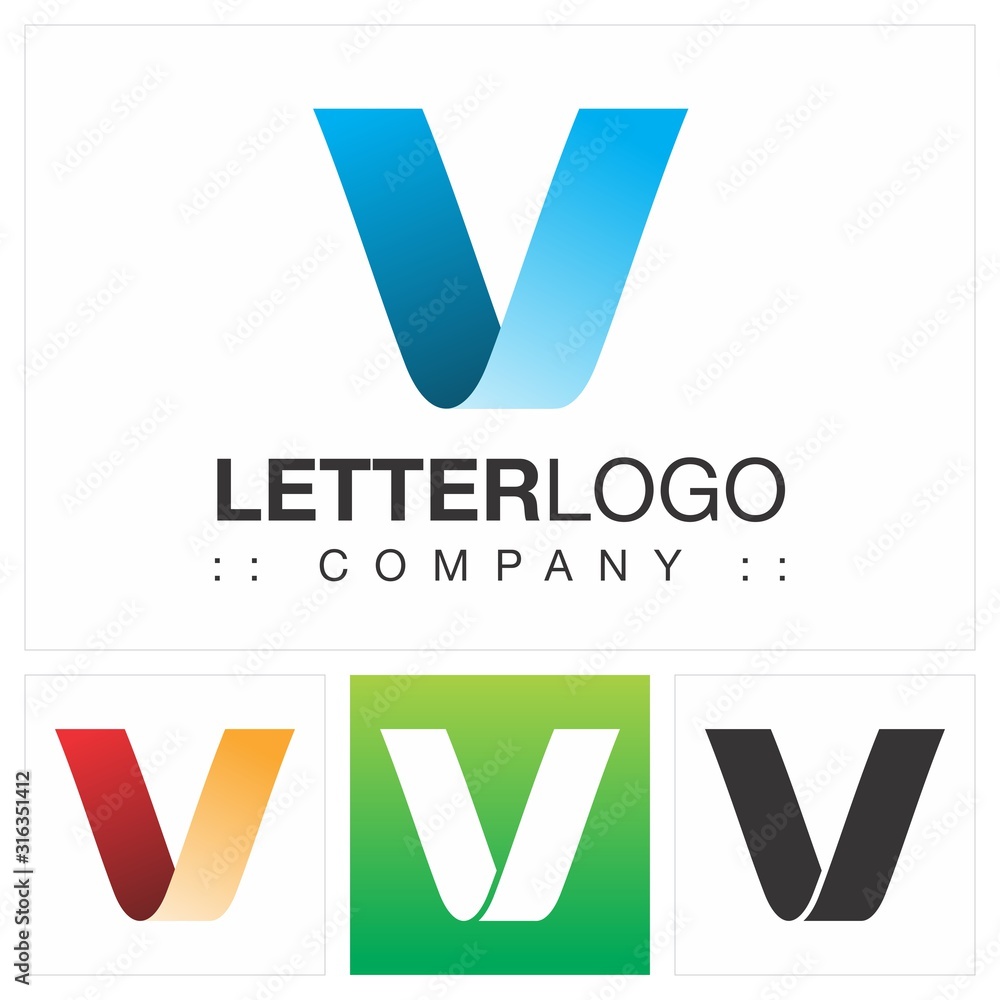 Letter V (Typography) Vector Symbol Company Logo (Logotype). 3d ...