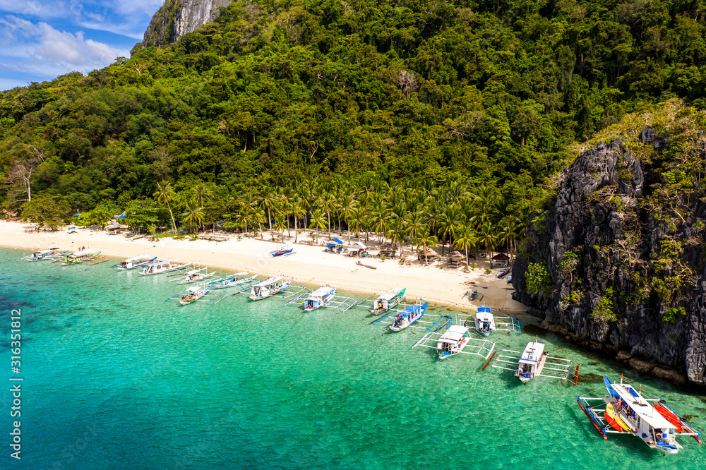 Top view of beautiful turquoise beach, with white sand. Best beaches of ...