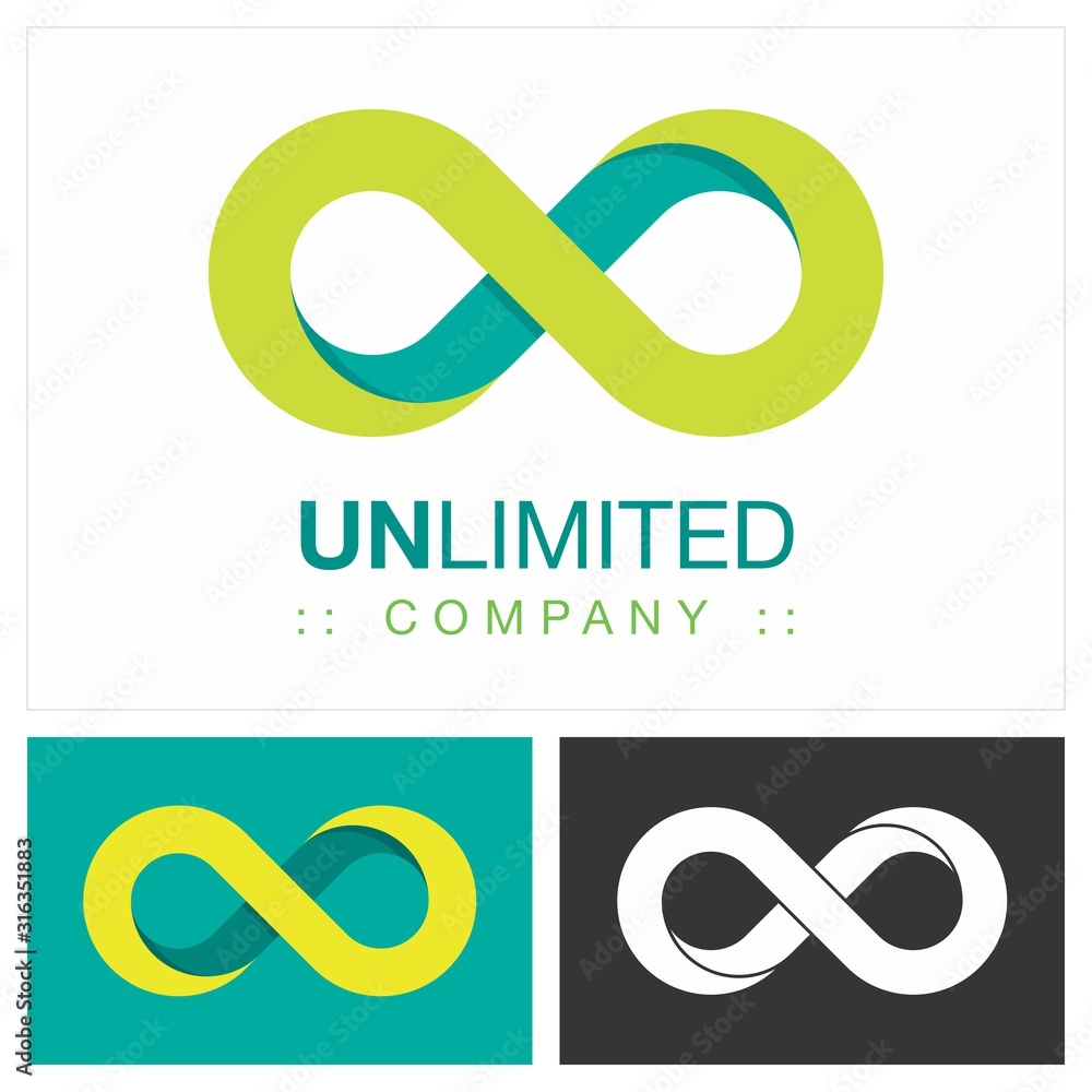 Infinity (Unlimited) Vector Symbol Company Logo. Geometric Layer Style ...