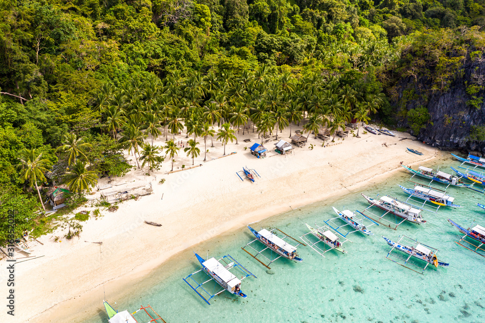 Top view of beautiful turquoise beach, with white sand. Best beaches of ...