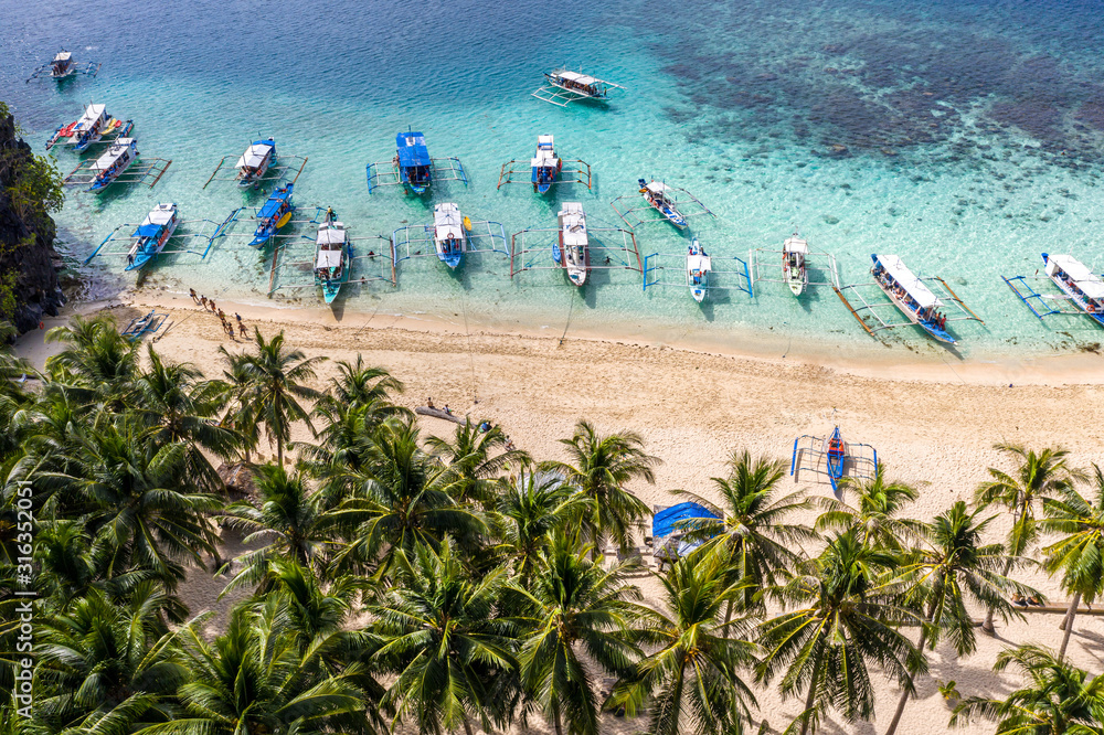 Top view of beautiful turquoise beach, with white sand. Best beaches of ...
