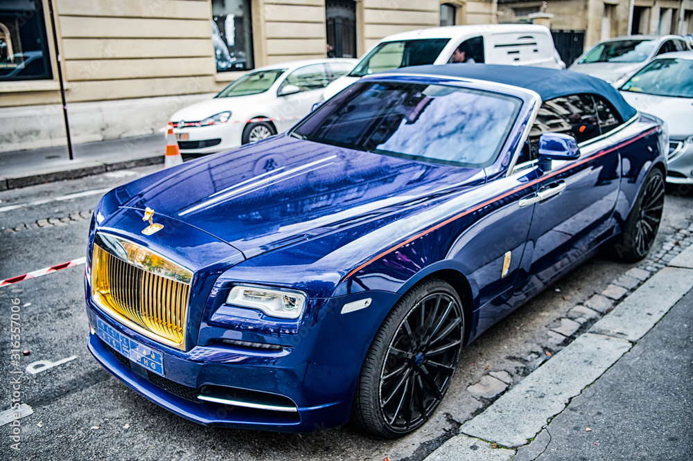 luxury Supercar rolls royce rolls-royce ghost blue and gold color ...