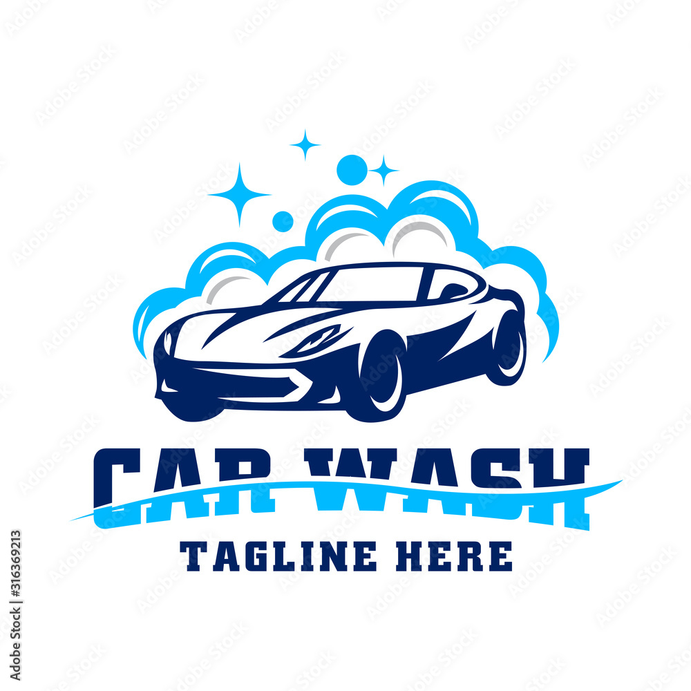 Car Wash Service Logo Design, Vector Template Stock Vector | Adobe Stock