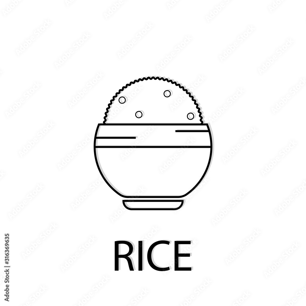 rice linear icon on a white background, for the design of sites and ...