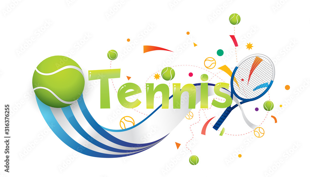 Tennis sports banner or poster design. Vector abstract colored sports ...
