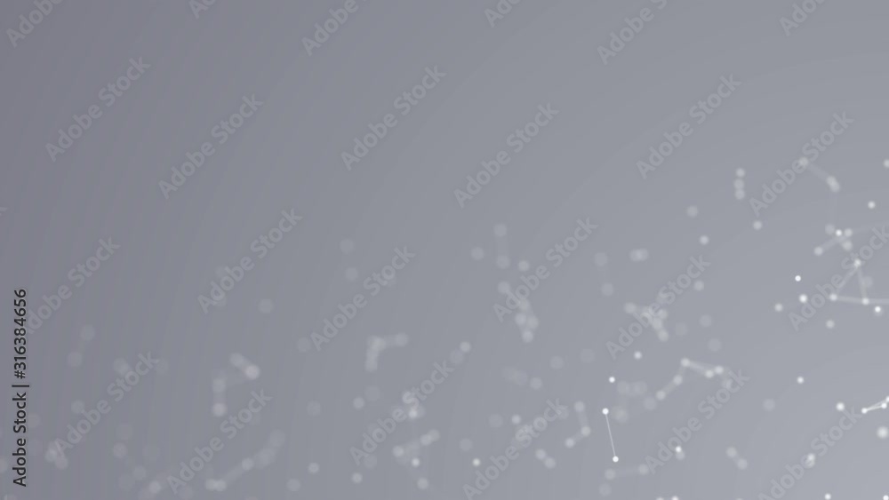 Abstract futuristic grey plexus background with moving connecting ...