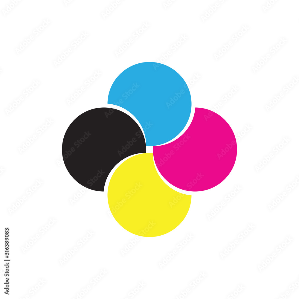 Rotation CMYK Color logo design vector Stock Vector | Adobe Stock