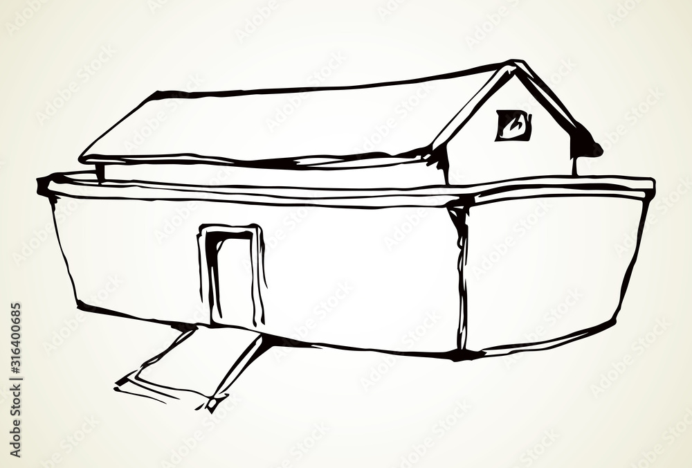 Biblical Noah's Ark. Vector drawing Stock Vector | Adobe Stock