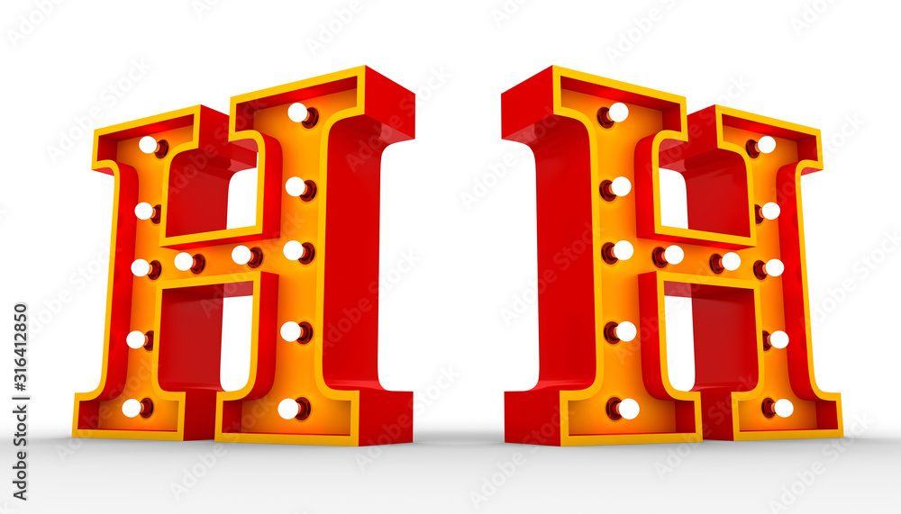 Red alphabet light bulb 3d rendering on white background with Clipping ...