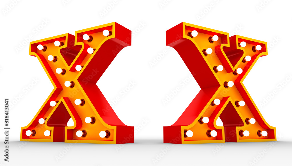 Red alphabet light bulb 3d rendering on white background with Clipping ...