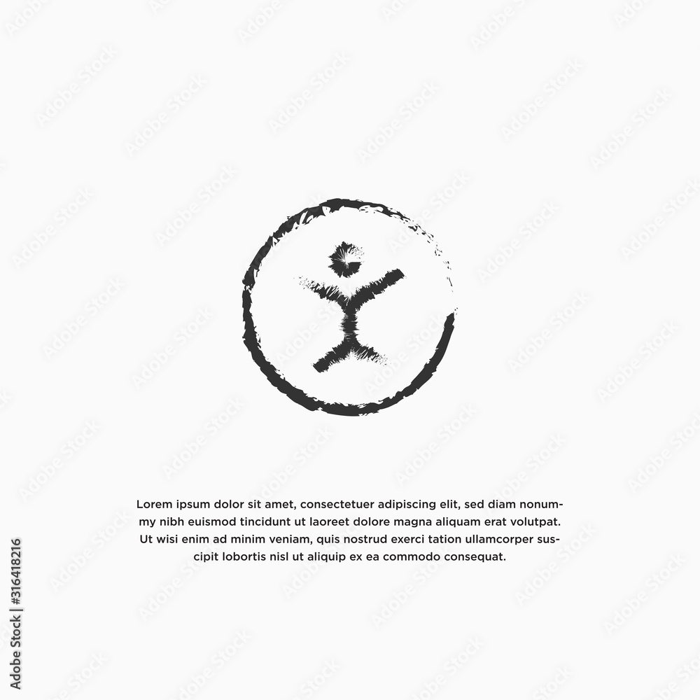 Stick man figure logo icon design template vector illustration Stock ...