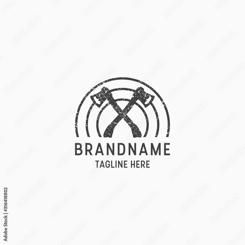 Axe throwing logo design template vector illustration Stock Vector ...