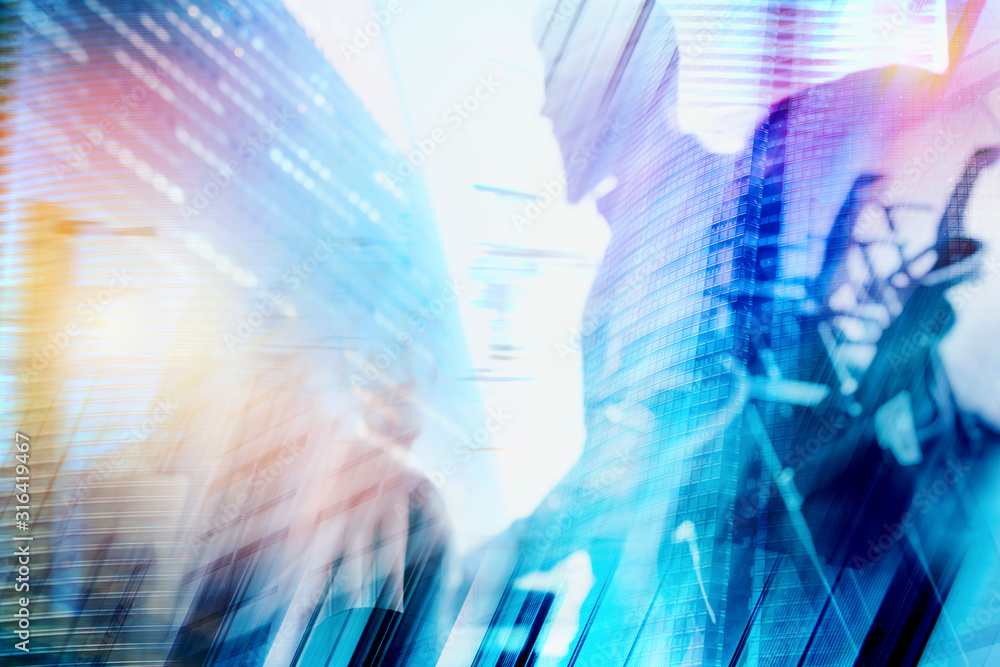 Futuristic Abstract background of businessmen that work together in ...