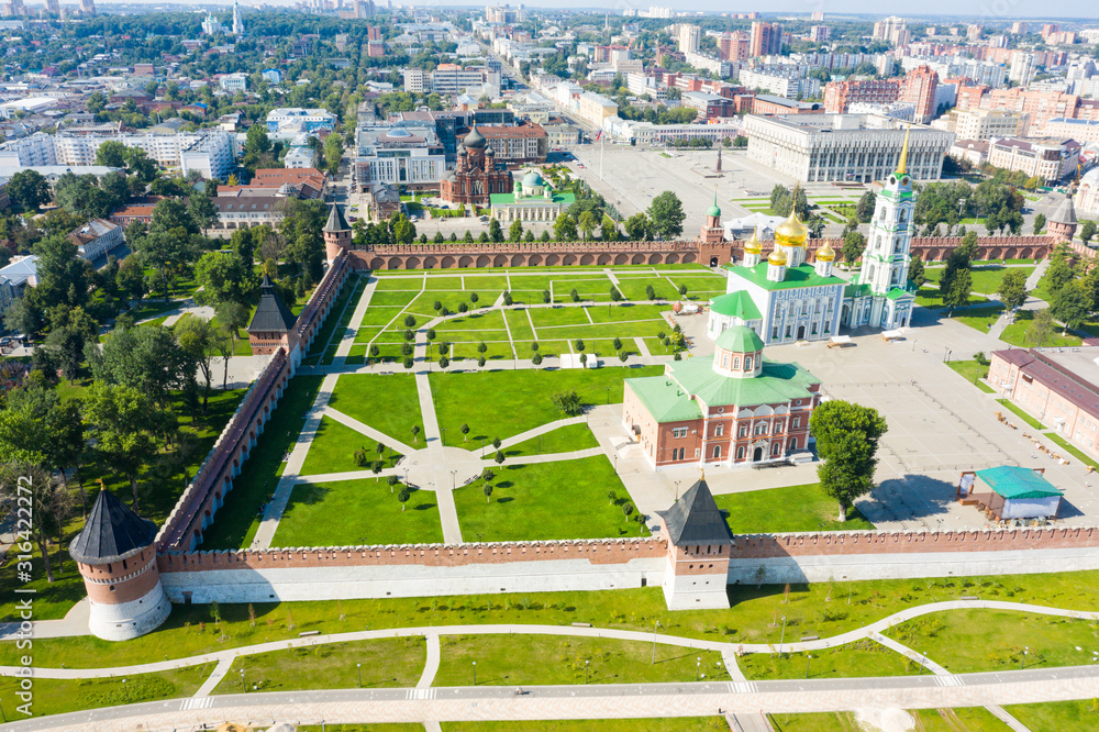 Panorama of Tula city and Upa River Embankment, Kazanskaya Embankment ...