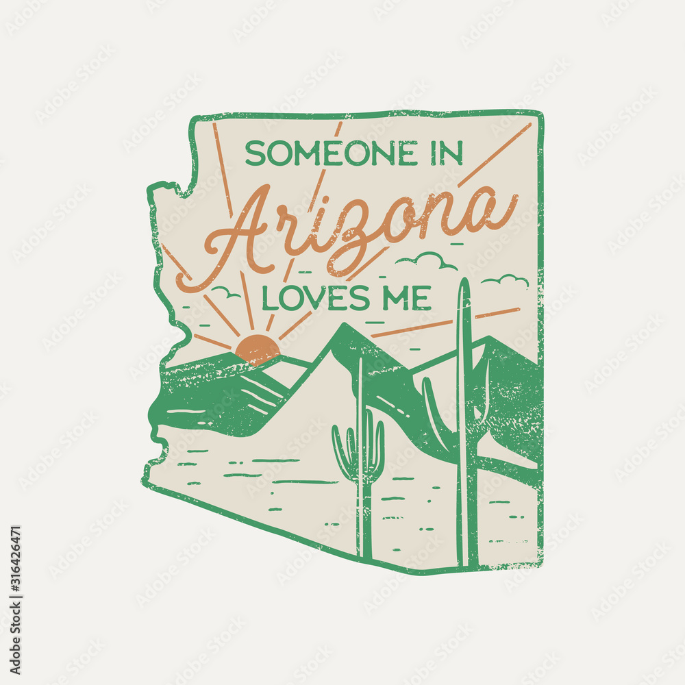 Vintage Arizona badge. Retro style US state patch, print for t-shirt ...