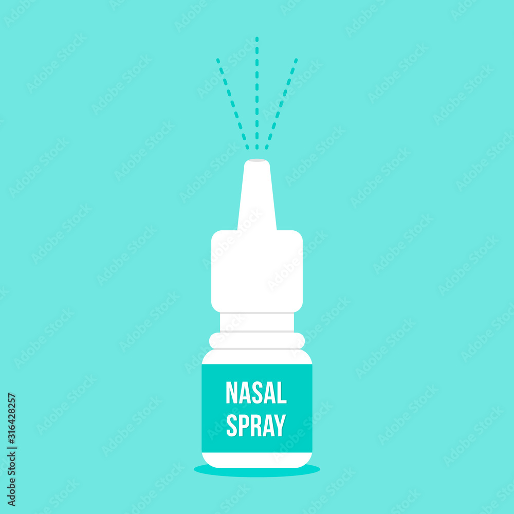 Vector nasal spray icon, illustration for medical, health care design ...