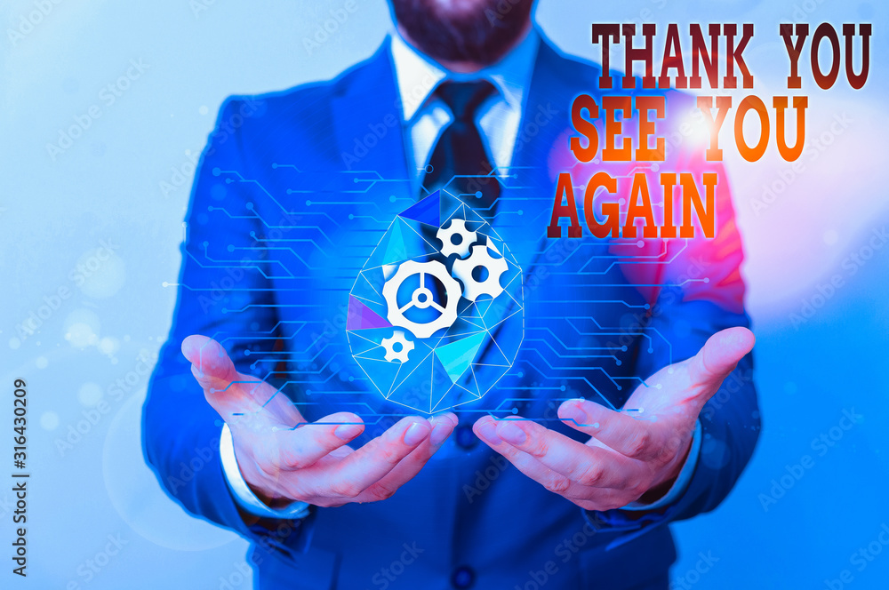 Foto de Writing note showing Thank You See You Again. Business concept ...