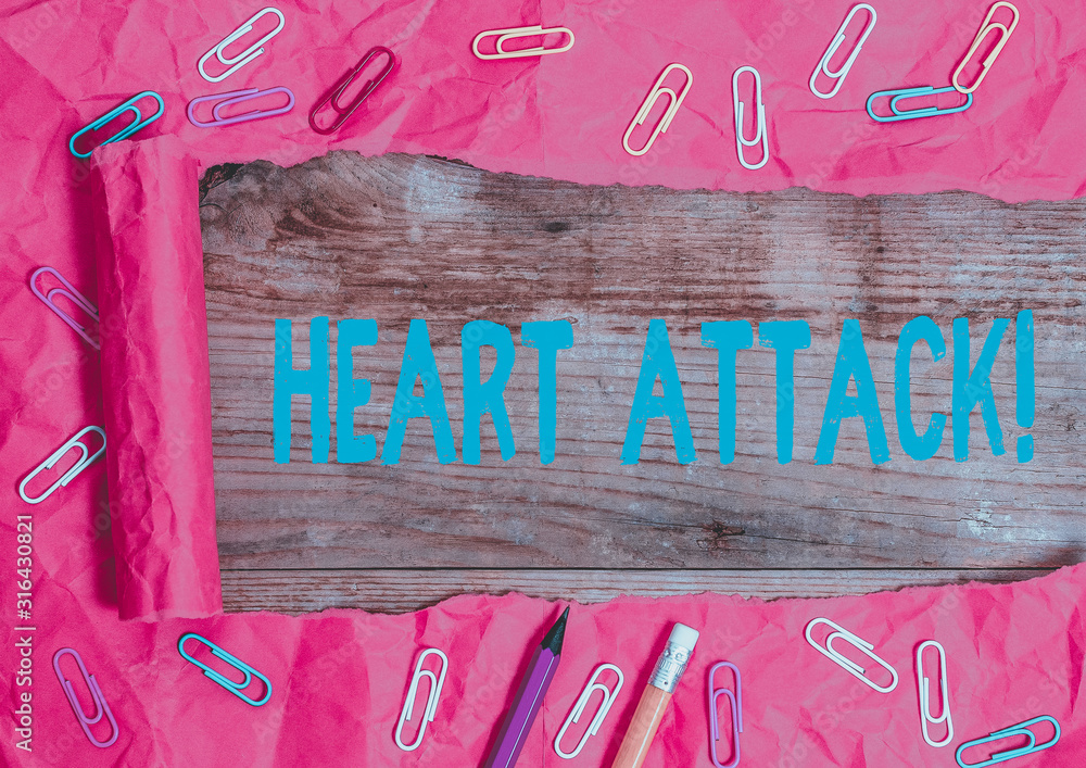 Handwriting text writing Heart Attack. Conceptual photo sudden ...