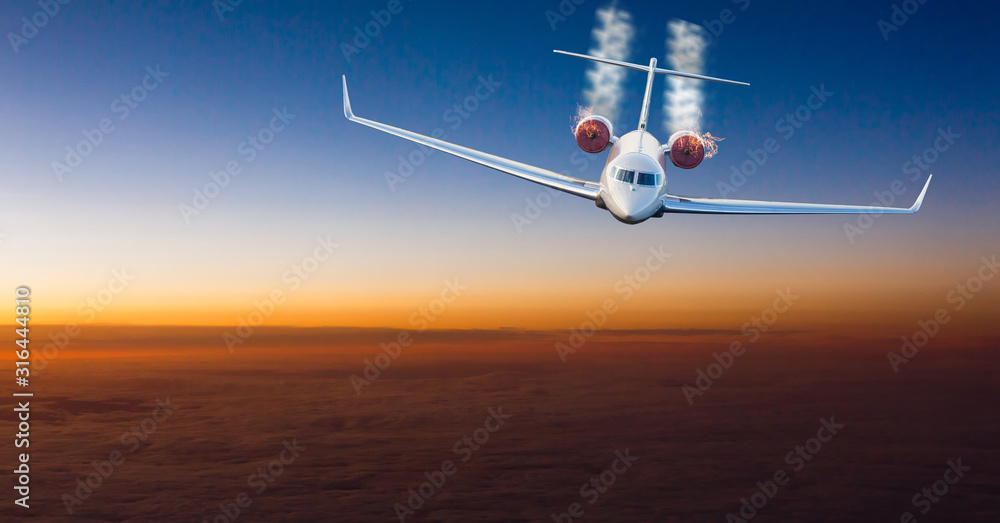 flying aircraft with exploding aero engine just before air crash Stock ...