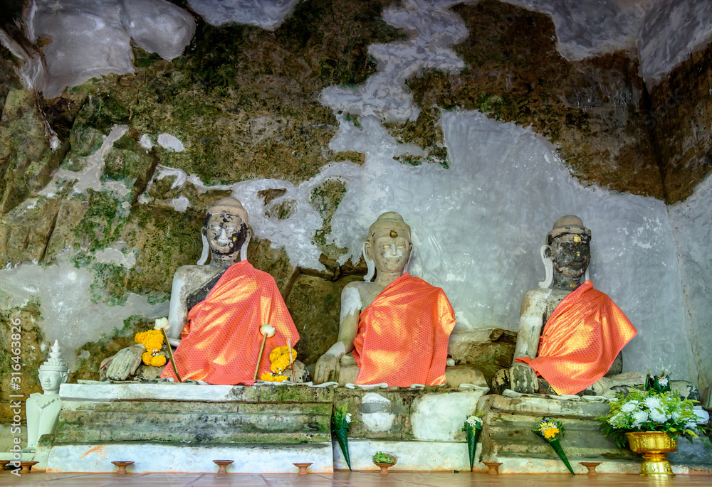Buddha Statue in the Woods at the Buddhist Wat Palad Pha Lat Wat ...