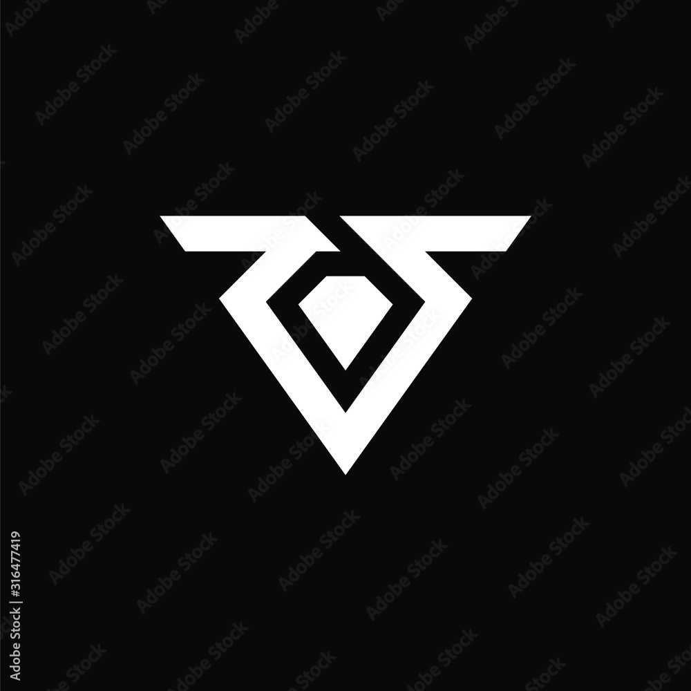 Initial letter RS logo template with triangle keystone symbol in flat ...