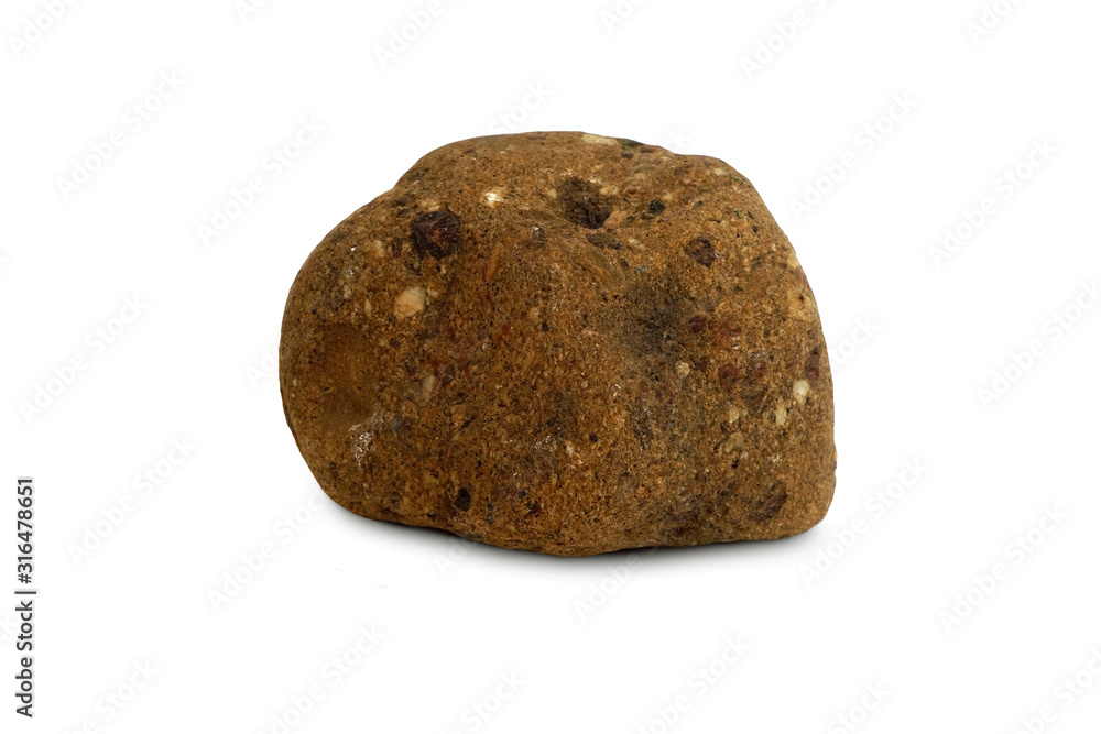 Conglomerate isolated on white background. Conglomerateis a sedimentary ...