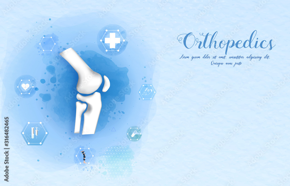 Medical orthopedic watercolor background. Treatment for orthopedics ...
