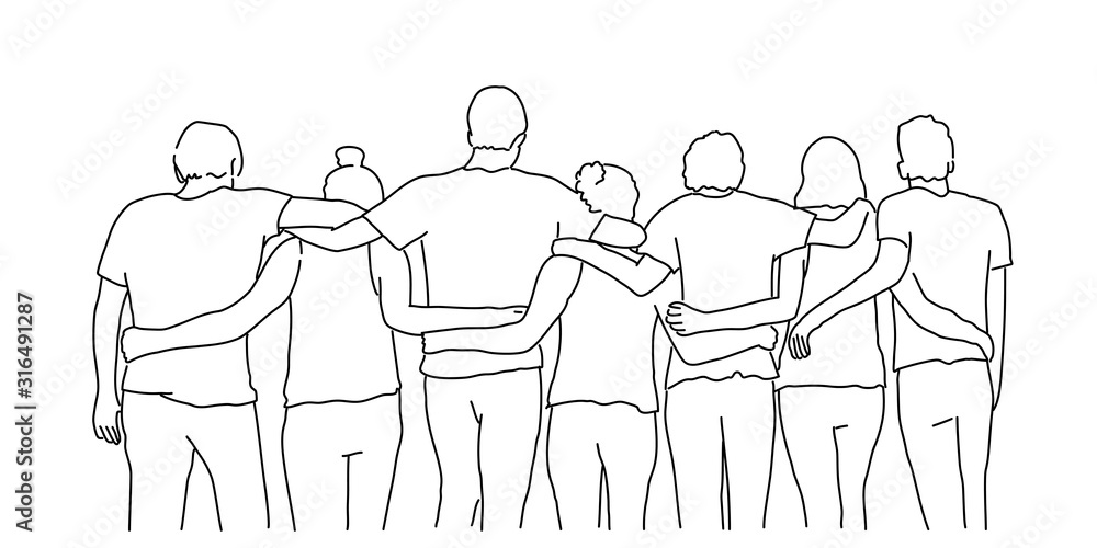 Drawing Of People Hugging