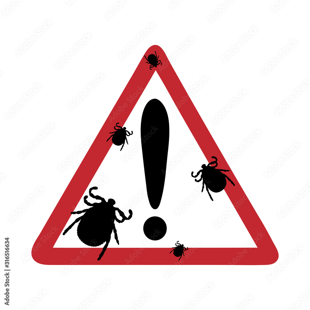 Vector illustration caution tick on white background. Symbol of ...