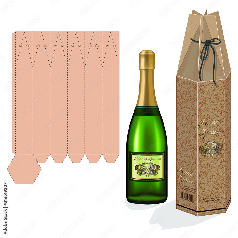 Gift Box Packaging Template Editable Blueprint Layout with Cutting ...