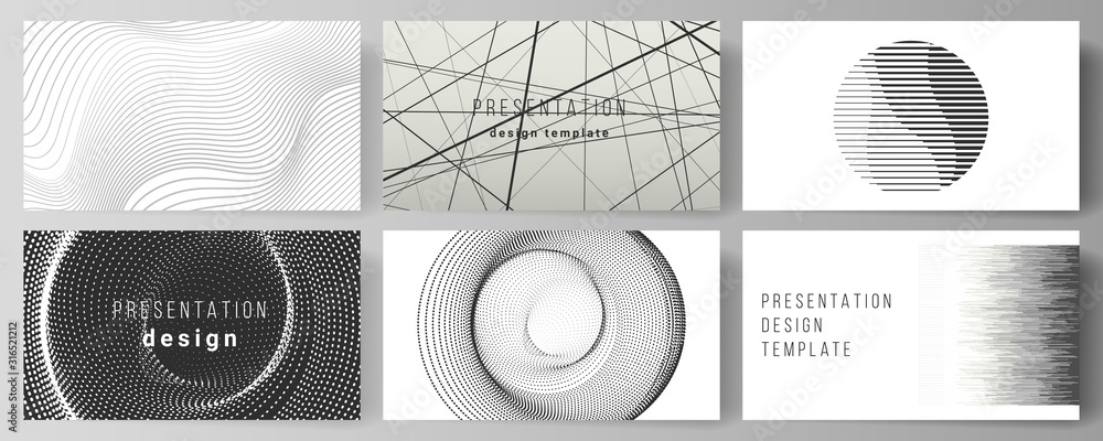 Vector illustration of the editable layout of the presentation slides ...