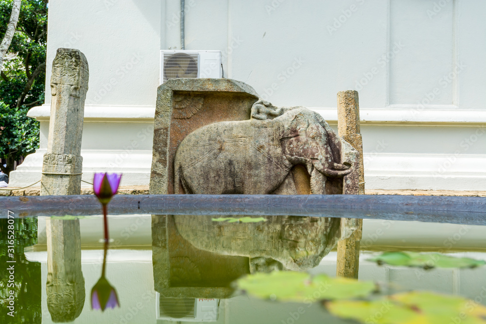 Bas-Relief With The Figure Of An Elephant at Sri Dalada Maligawa or the ...