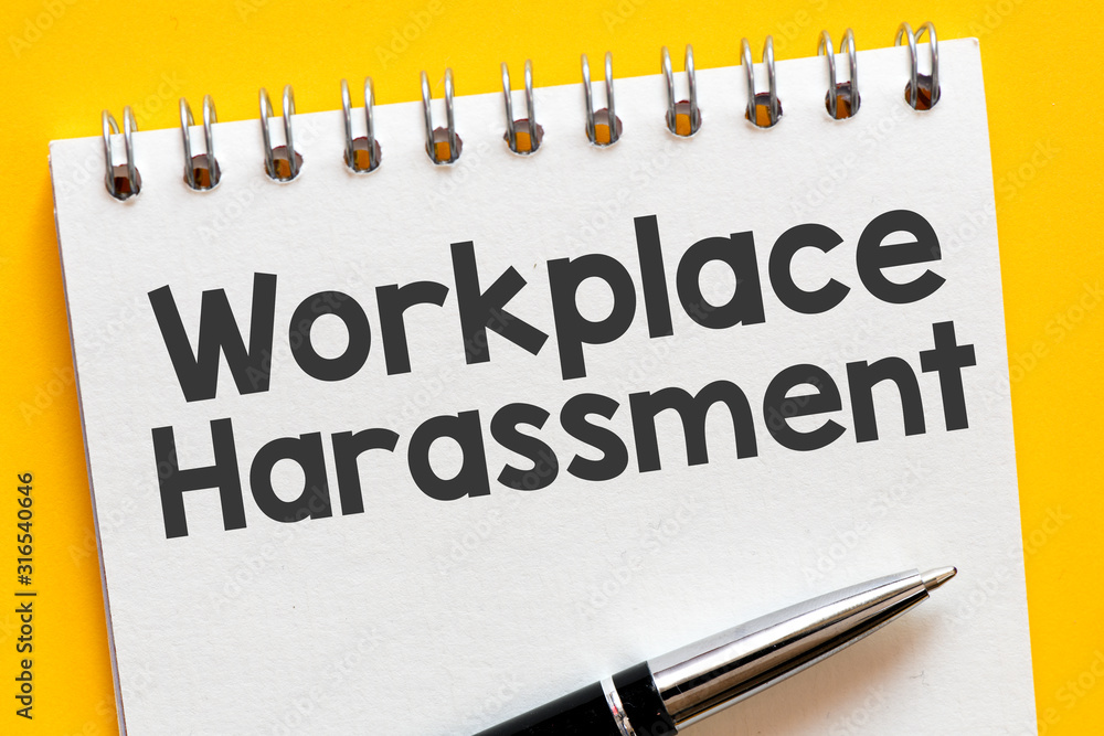 Workplace harassment text on notepad - business concept Stock Photo ...