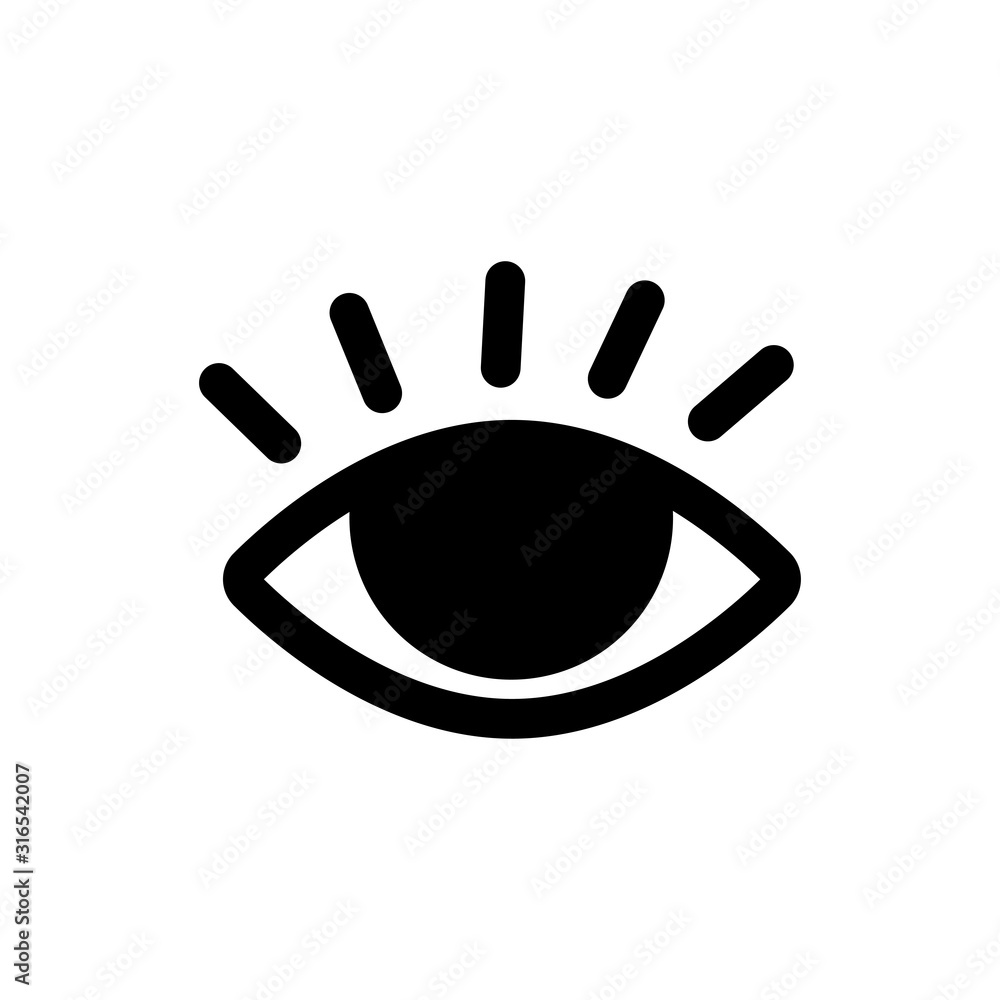 Black eye icon Illustration on white background. Blackwork tattoo. Eye ...