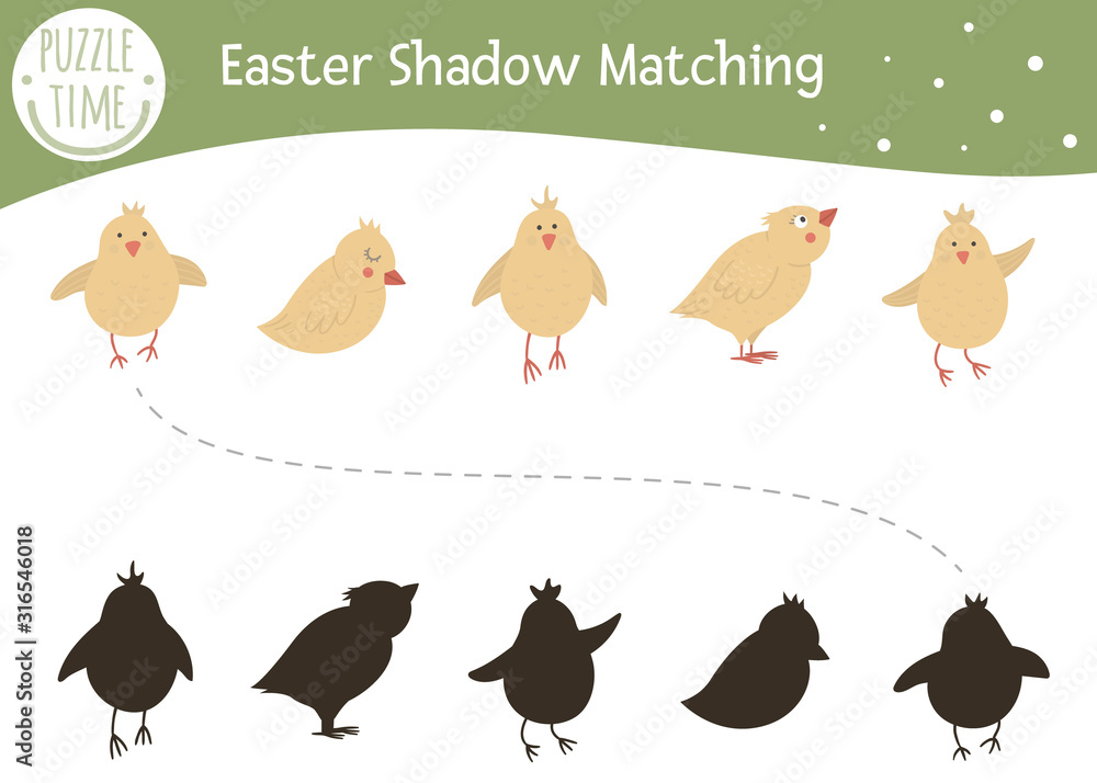 Easter shadow matching activity for children. Preschool Christian ...