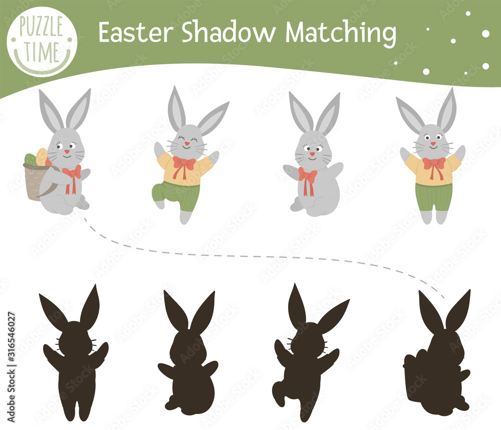 Easter shadow matching activity for children. Preschool Christian ...