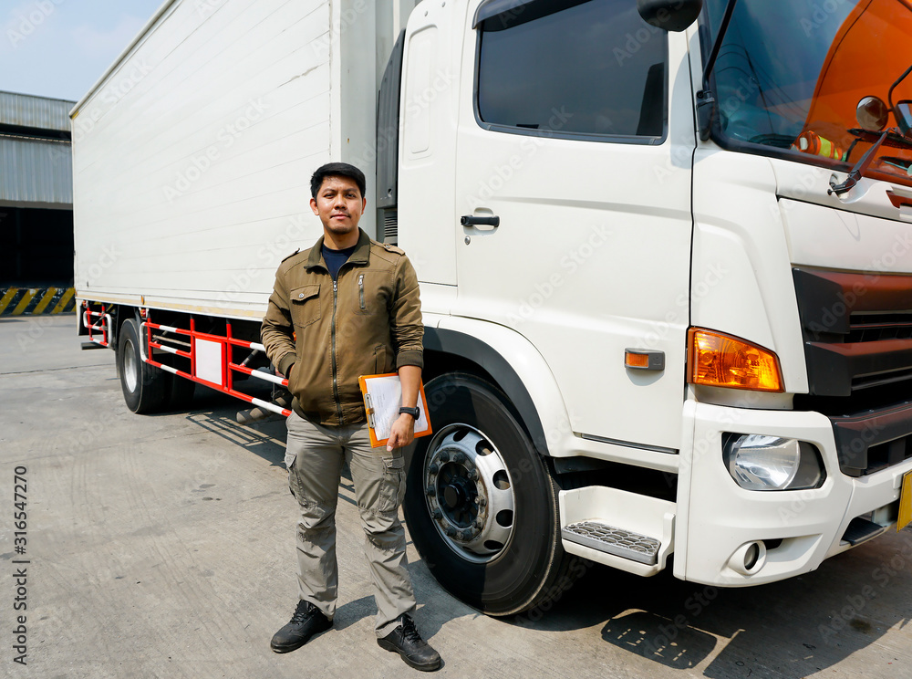 Truck Drivers is Checking the Truck's Safety Maintenance Checklist ...